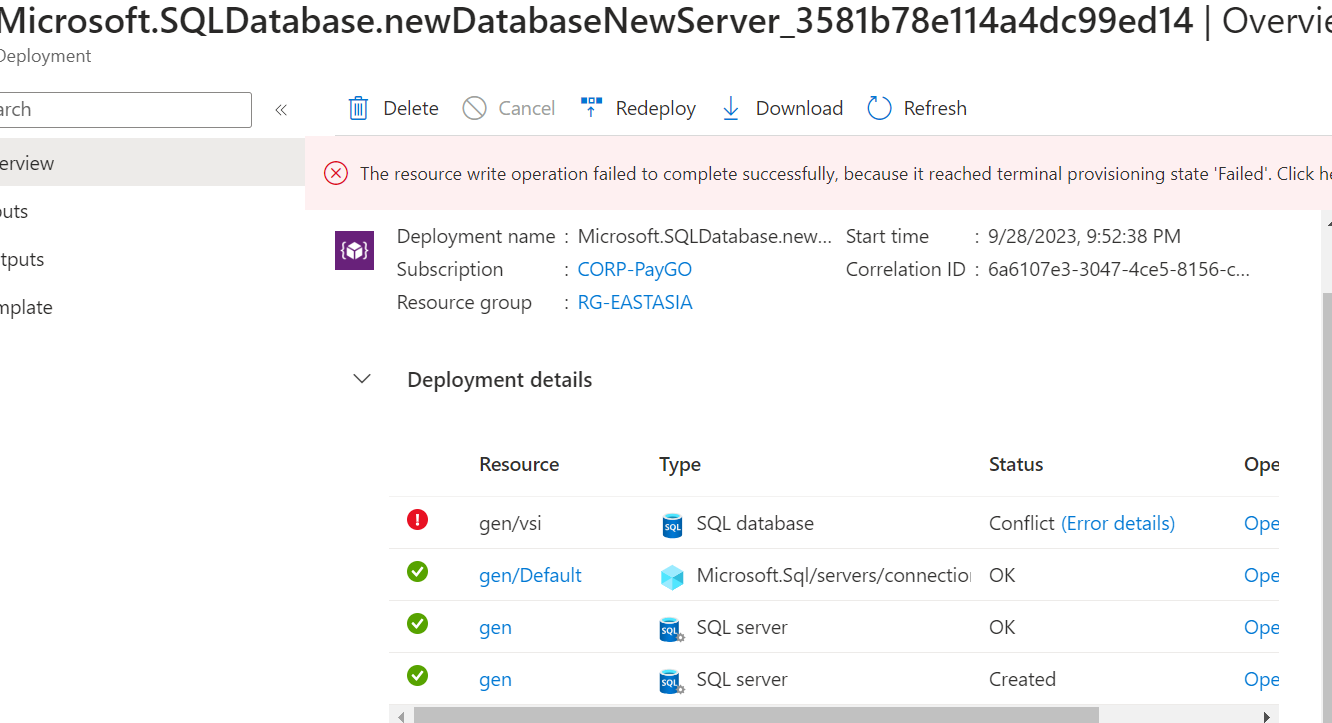 Unable to create SQL DB using free offer - Microsoft Q&A