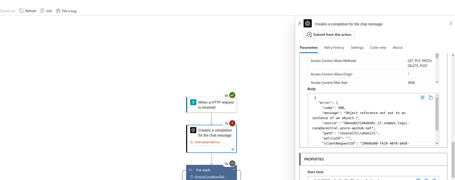 How to fix an error 'Object reference not set to an instance of an object' in the Azure OpenAI ...