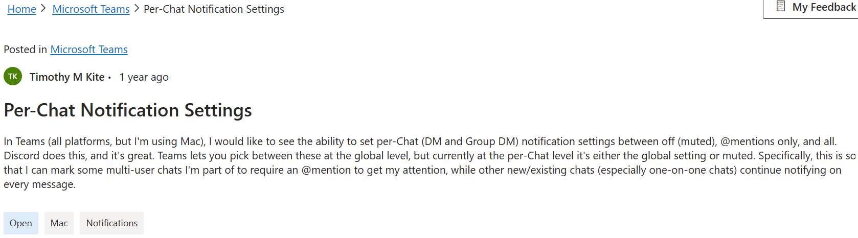 Teams - Configure notifications per-chat - Microsoft Q&A