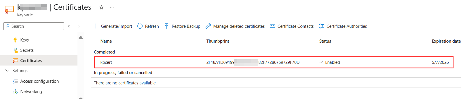 Unable to import .PFX certificate from Azure Key Vault into Azure App Service when using RBAC ...