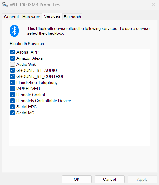 "The parameter is incorrect" when ticking audio sink on bluetooth ...