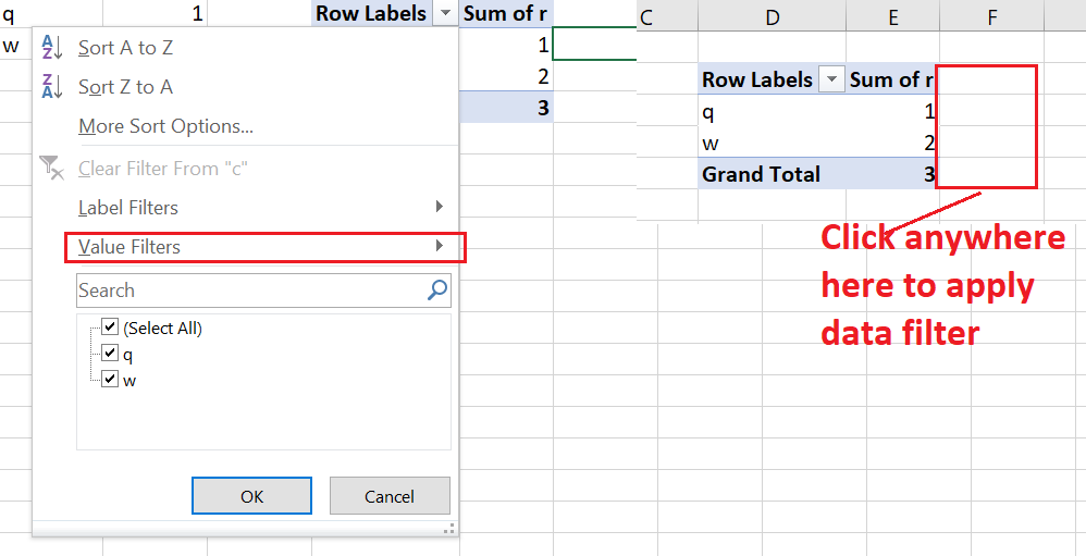 Excel 365 Pivot filters missing value options - Microsoft Q&A