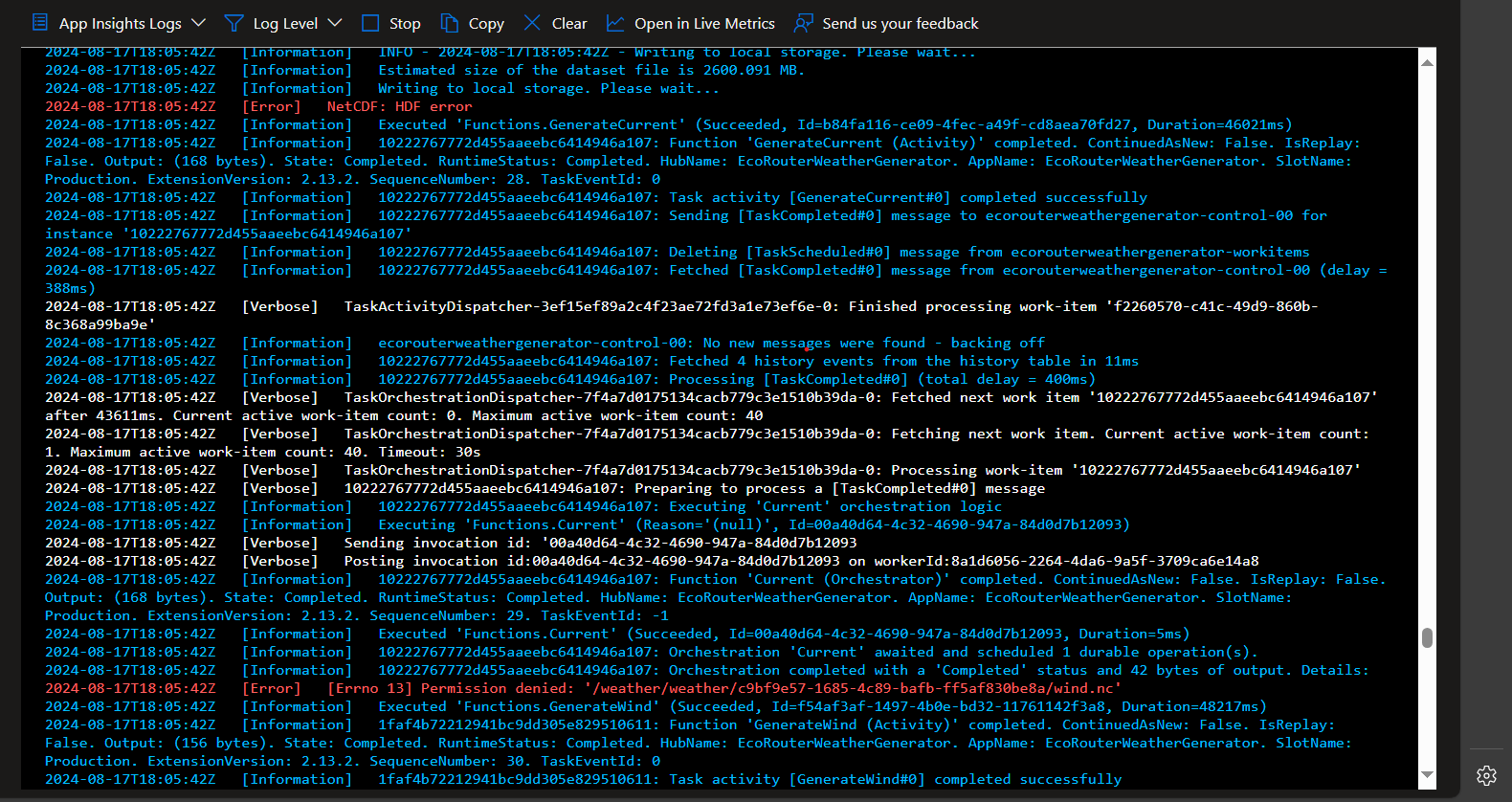 Got error in azure function durable when uploading to mounted file share - Microsoft Q&A