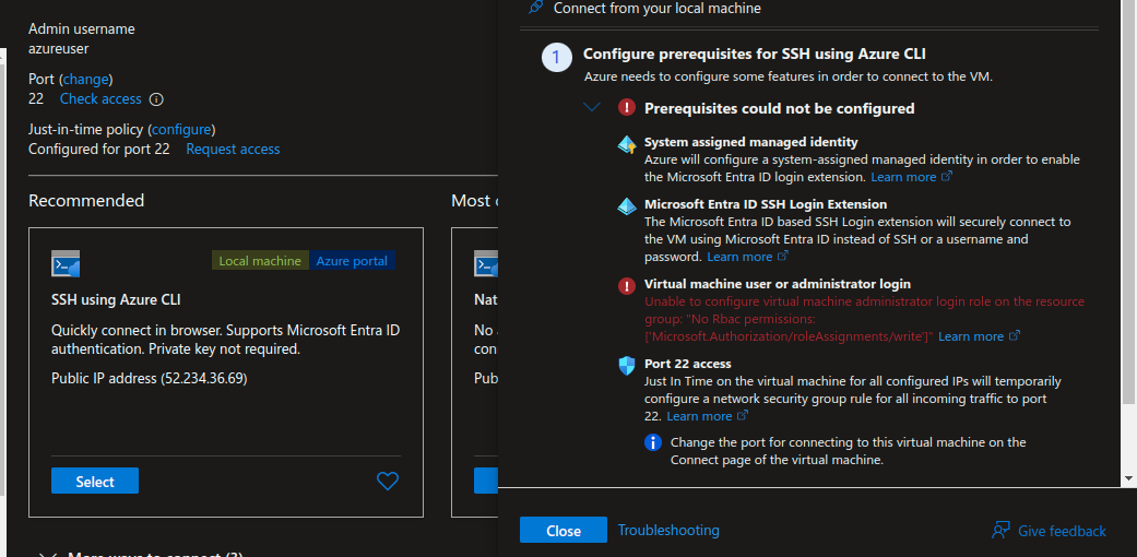 curl: (7) Failed to connect to 52.234.36.69 port 80 after 148 ms: Couldn't connect to server ...
