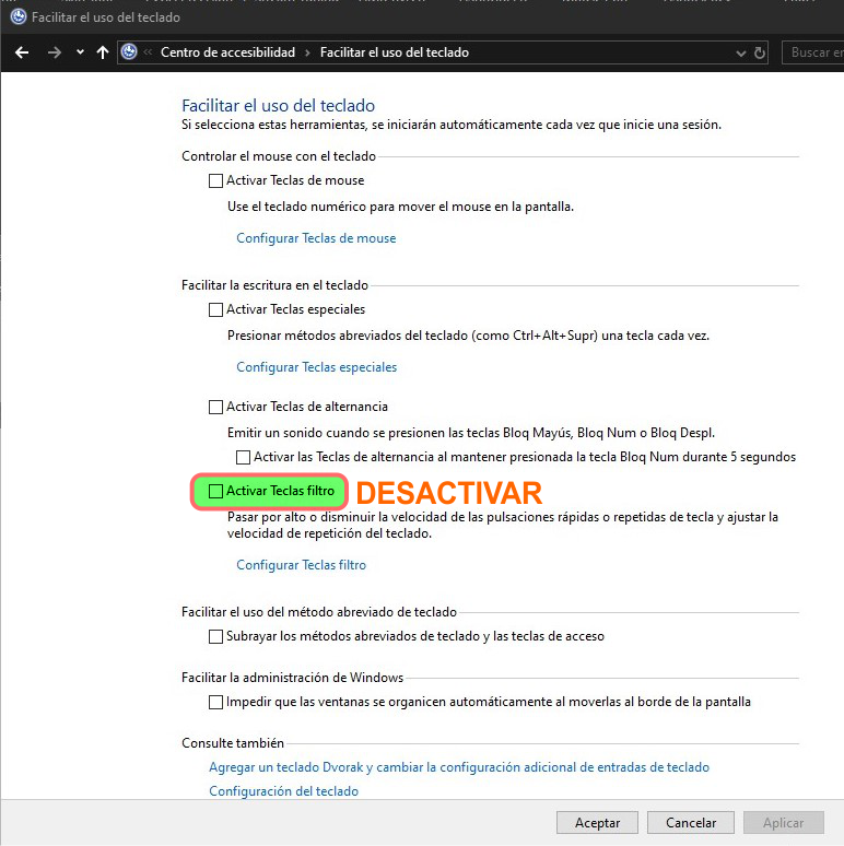 Windows 10 ≡ Solución del teclado desactivado al iniciar el sistema ...