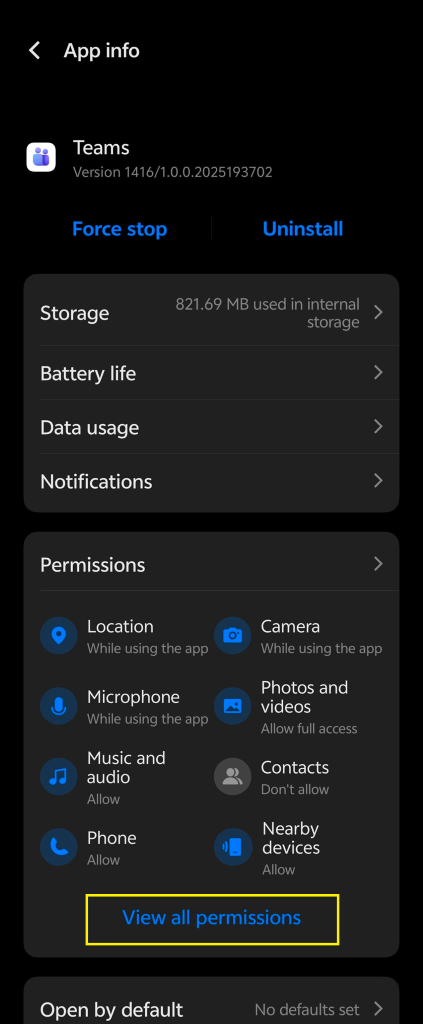 I am not able to get message or call notification on mobile MS Teams ...