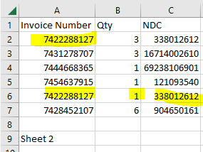 I want to compare invoices between two Excel sheets. Possible Nested ...