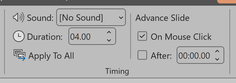 Allowing Advance Slide (duration) - Microsoft Q&A