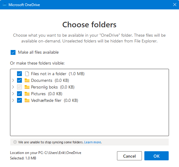 Getting OneDrive to stop syncing an external folder - Microsoft Q&A