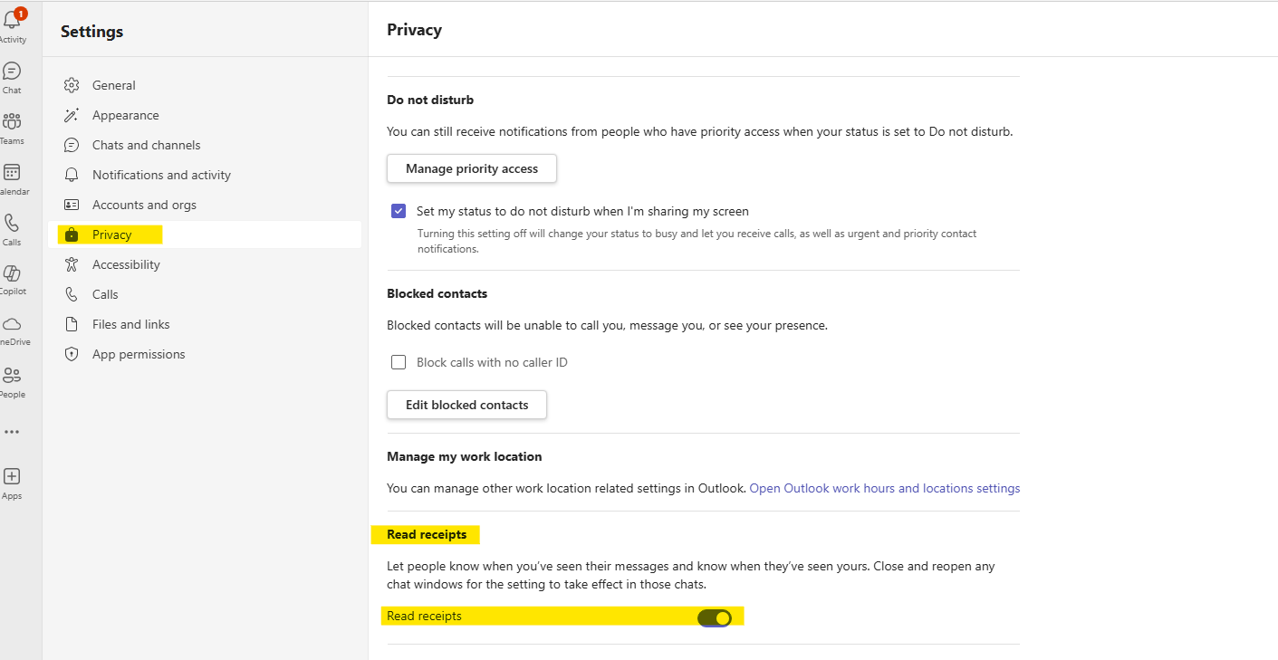 Read by in MS Teams group chat not Visible - Microsoft Q&A