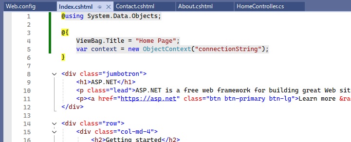 TO BE UNABLE TO INCLUDE A NAMESPACE INTO ASP.NET MVC VIEW - Microsoft Q&A