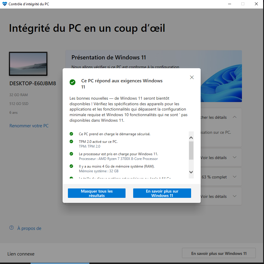 Pourquoi je n'arrive pas a passer sous windows 11 alors que mon PC le ...