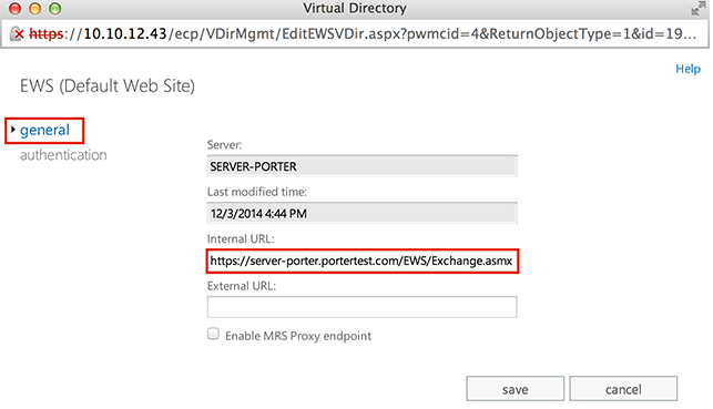 How do I find the EWS(Exchange Web Service) URL found in EMC/ECP ...