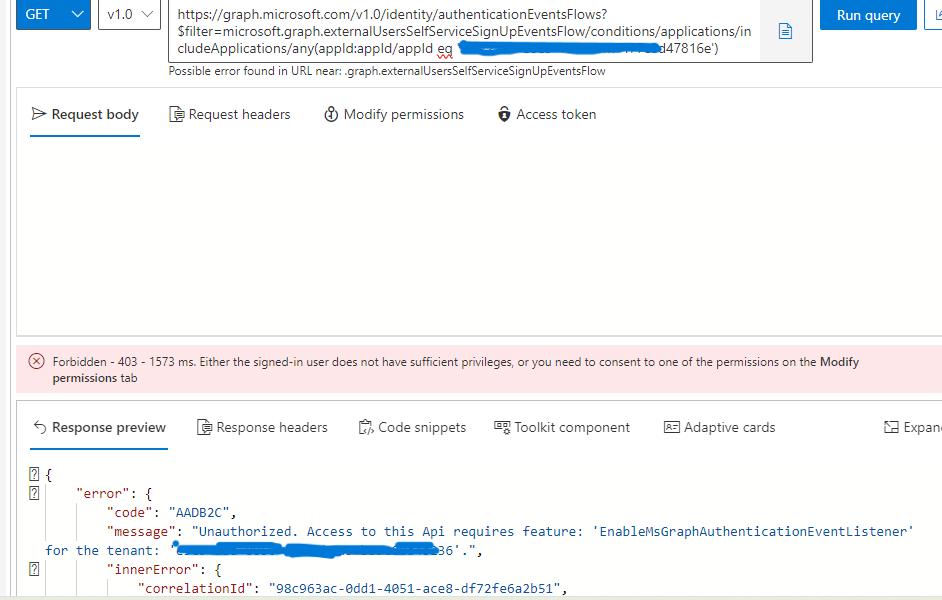 Unable list UserFlow ID in Graph Explorer - Microsoft Q&A Unable list UserFlow ID in Graph Explorer - Microsoft Q&A