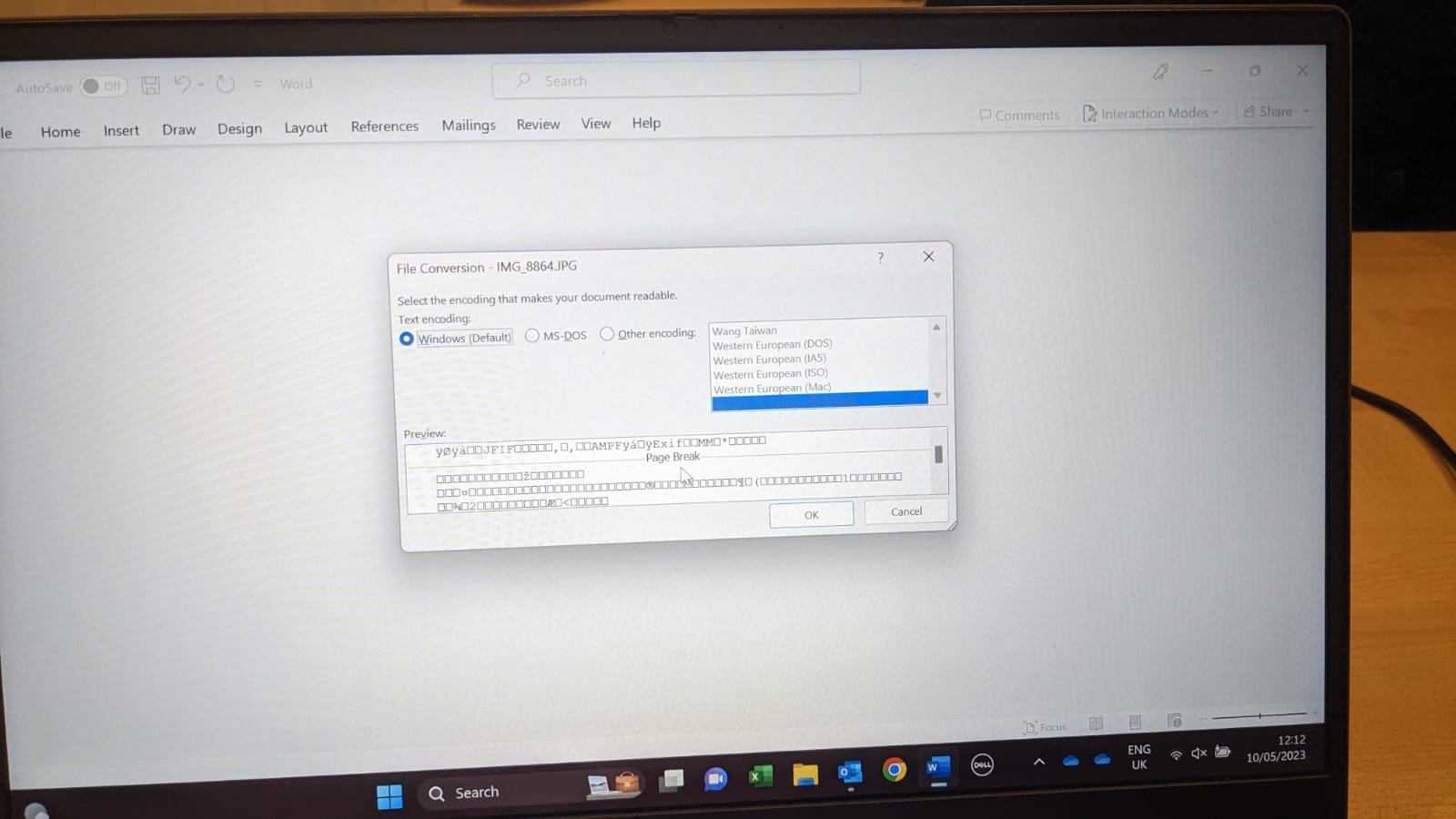 File Conversion error when opening jpeg in Outlook 365 - Microsoft Q&A