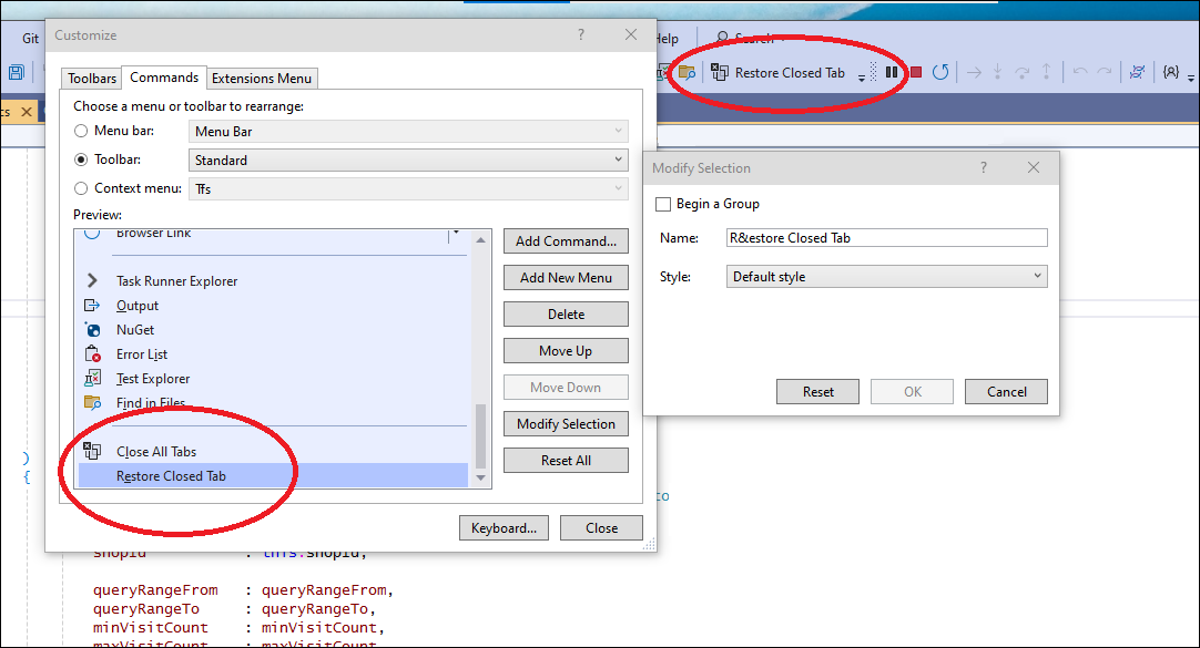 How do I set an icon for a built-in text-only toolbar button ...