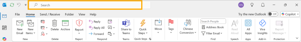 search Current Mailbox option is gone - Microsoft Q&A
