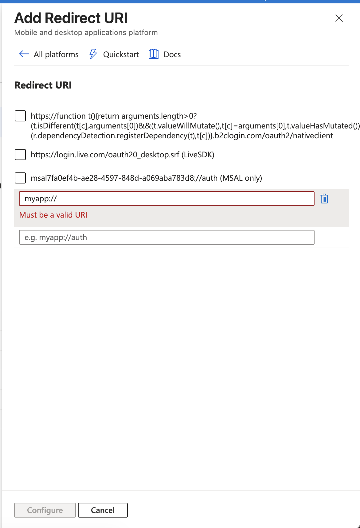 Incorrect validation for Redirect URI in Entra ID App registrations ...