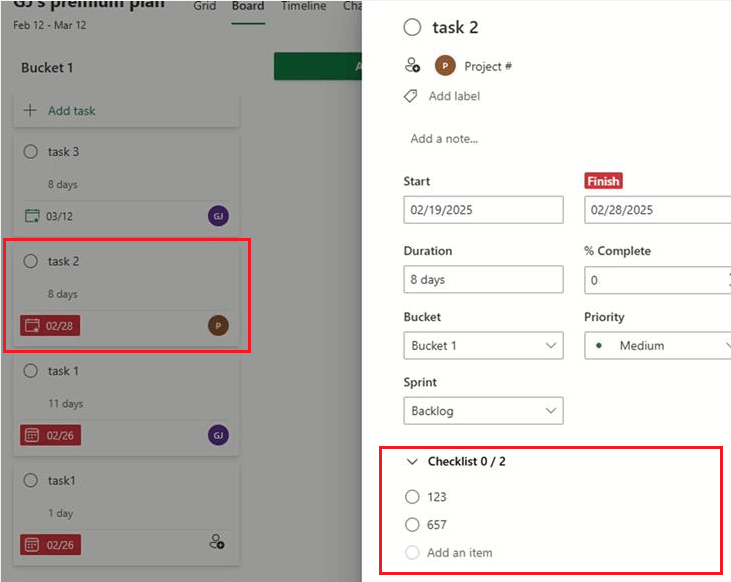 Microsoft Projects Checklist - Microsoft Q&A