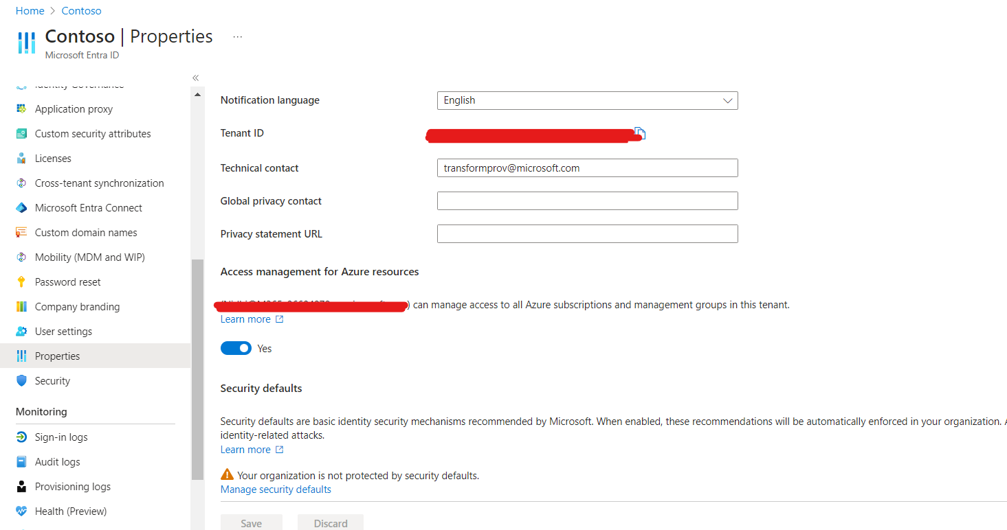 Not able to change the management root group tenant after having the ...