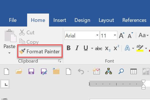 Locating the format painter icon in the Microsoft 'Office 365' I bought ...