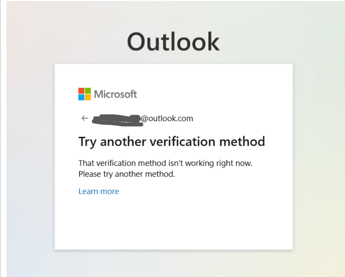 Facing issue when login with outlook account - Microsoft Q&A