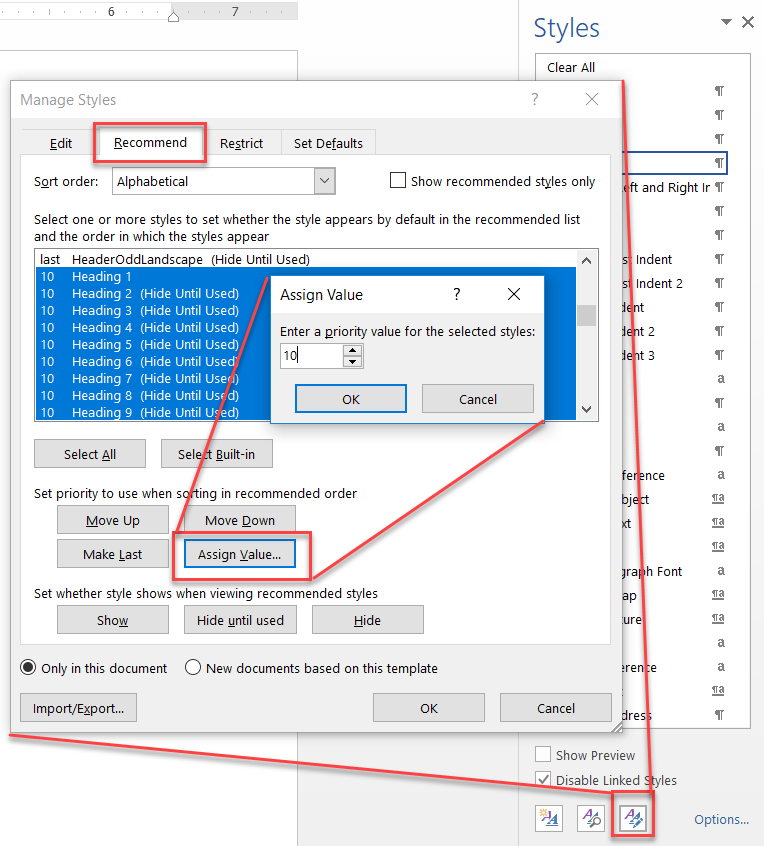 Re-Arrange the Styles in the Styles Gallery in Word Office 365 ...