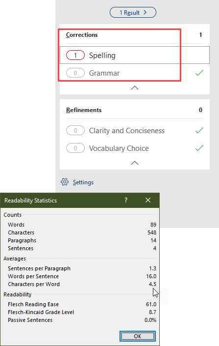 Access to Flesch-Kincaid Grade Level test - Microsoft Q&A