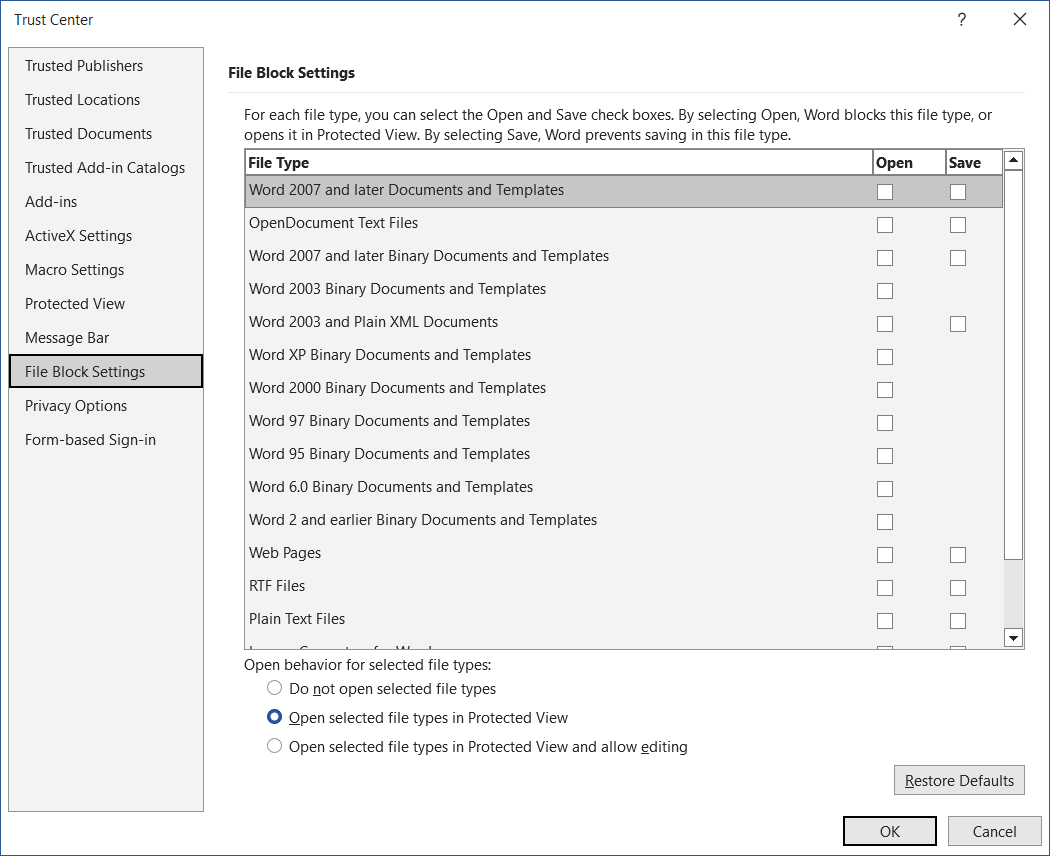 Cannot open Word 2007 documents with Microsoft 365 - Microsoft Q&A