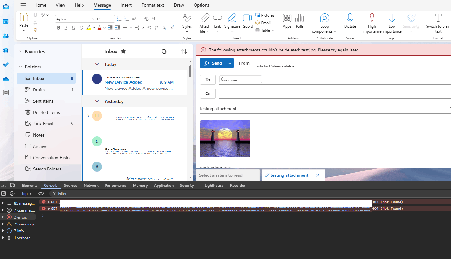 Error: This attachments.office.net page can’t be found in Outlook 365 ...