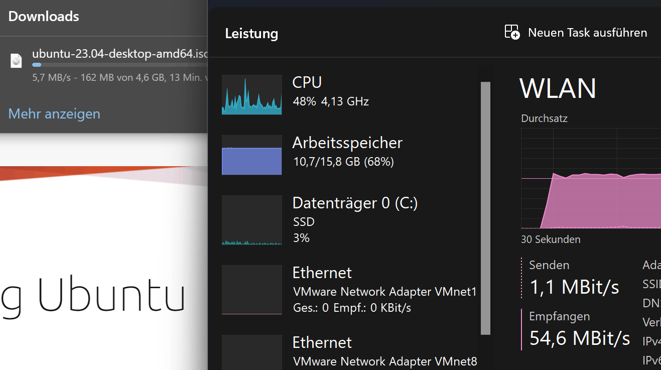 Windows task manager is showing 10 times more network speed than actual ...