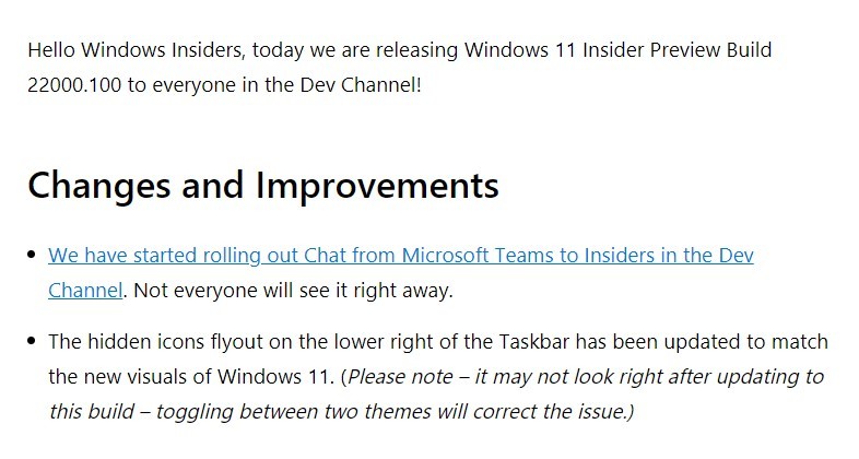 Windows 11: The hidden icons flyout takes back sharp corners after a ...