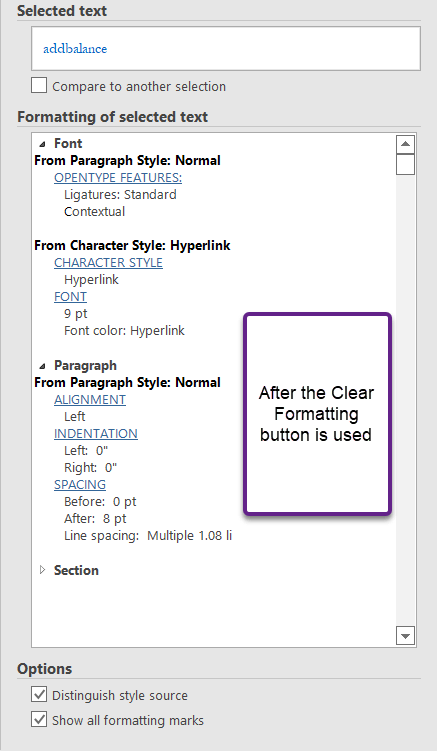 Is there a way to make "Reapply the formatting of the style to the ...