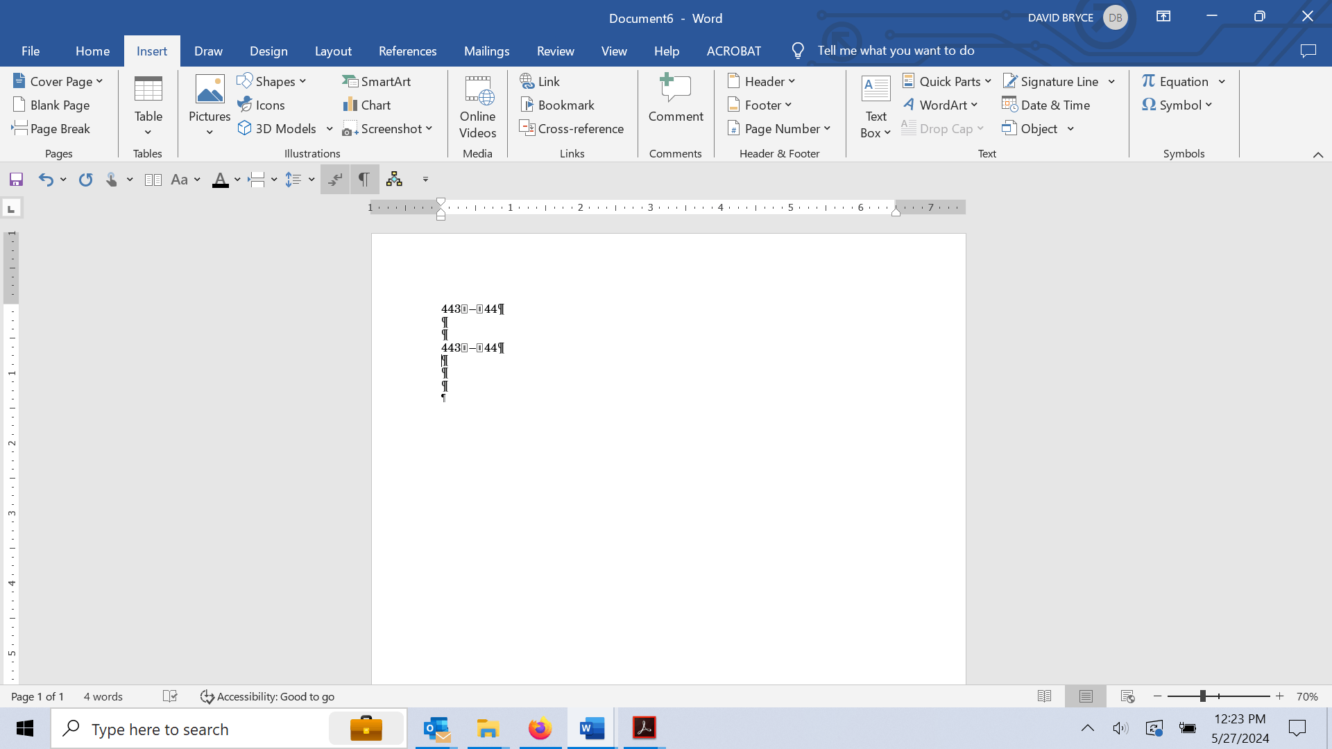 The following charactes appear when I copy and paste a legal document ...