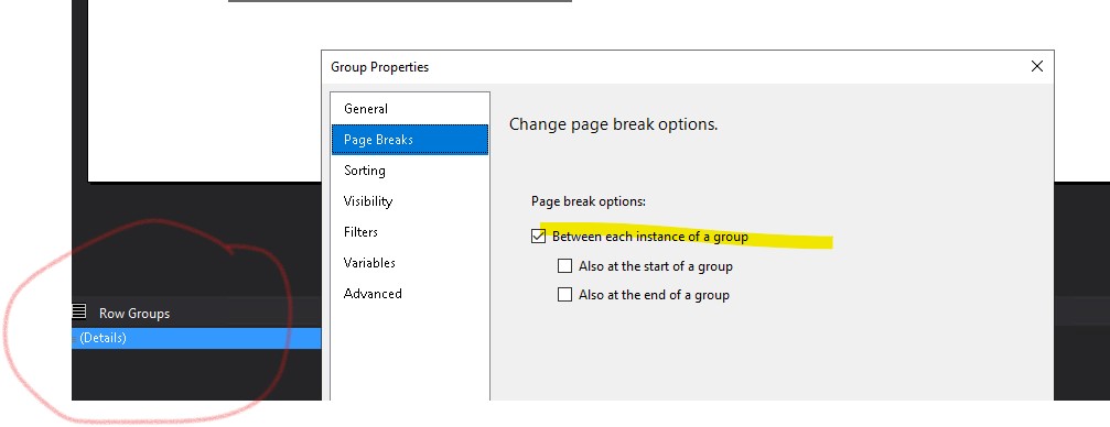 SSRS PAGE BREAK ON TWO TABLIX. - Microsoft Q&A