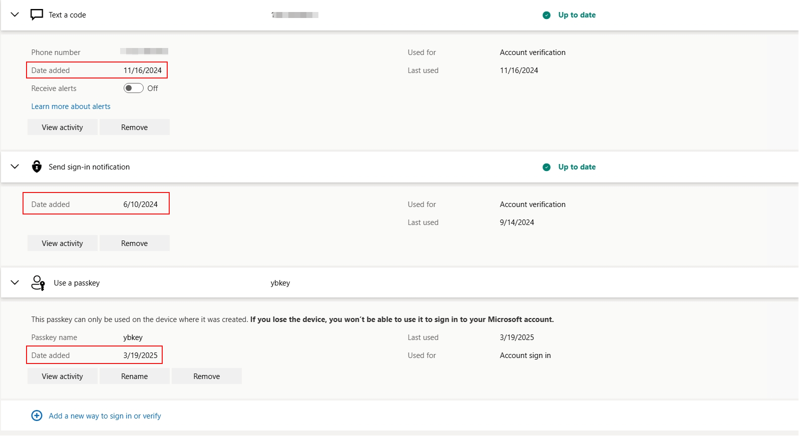 Is there a way to tell when a MFA device was added to an account ...