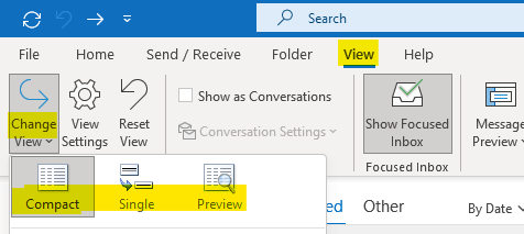 How do I change my outlook view back to the original? It seemingly ...