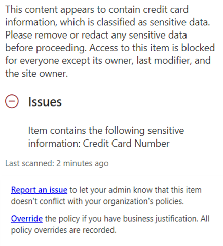 Data Loss Prevention - Override issue - Microsoft Q&A