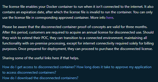 Queries Regarding Azure AI Vision Disconnected Container - Microsoft Q&A