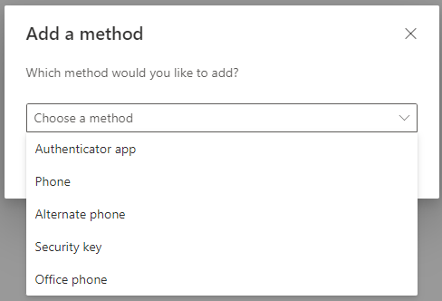 enabled MFA authentication methods in entra don't match add-authentication methods dropdown in ...