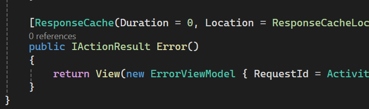 Aspnet Core 70 Web App Model View Controller Errorviewmodel Onget