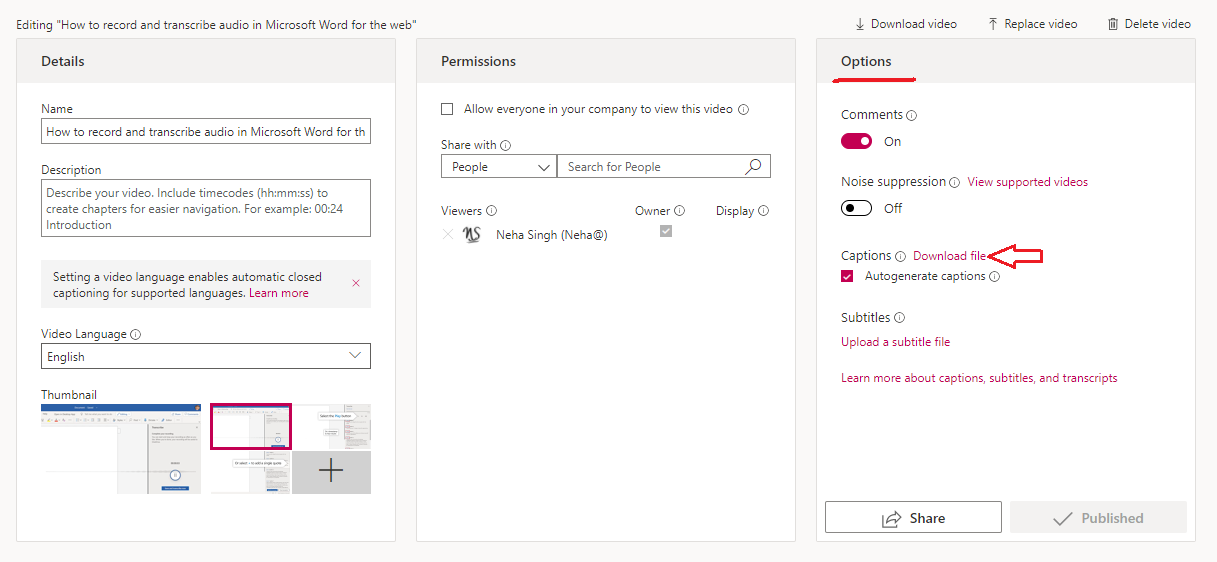 Export transcribed Word document to use as subtitles - Microsoft Q&A