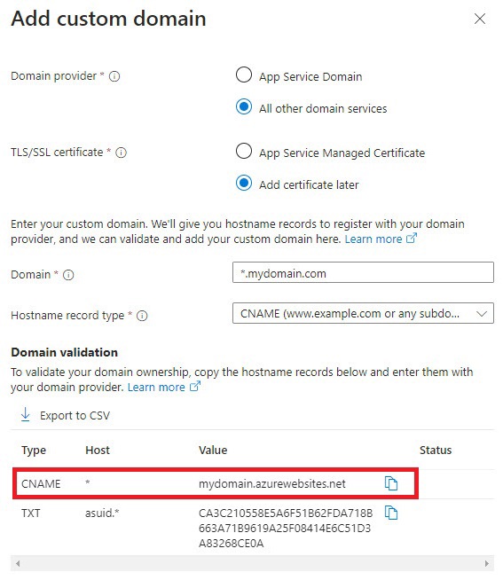 TXT record validation fails for wildcard custom subdomain of an Azure ... TXT record validation fails for wildcard custom subdomain of an Azure ...