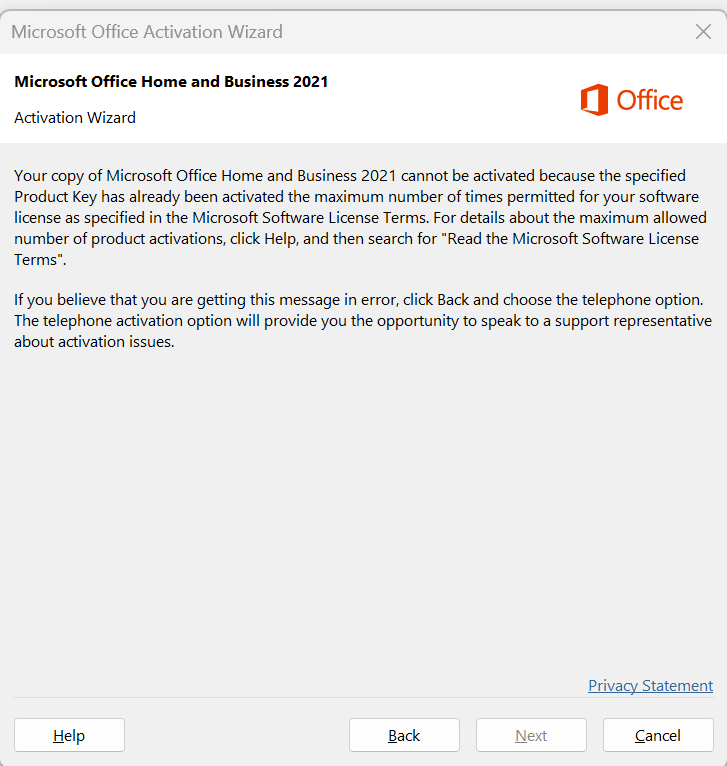 I want to move license of Office Home & Business 2021 to new PC. but ...