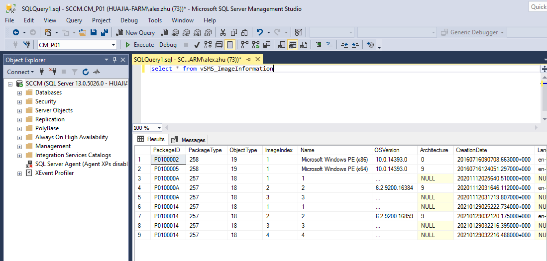 Configmgr operating system images information in SQL - Microsoft Q&A