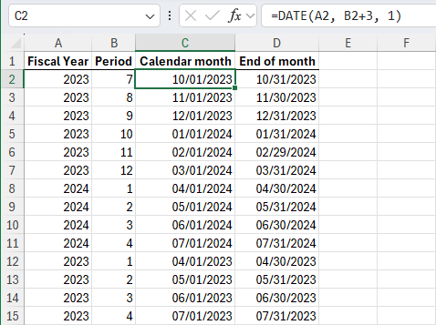 Convert fiscal year and month into a calendar date (FY to CY ...