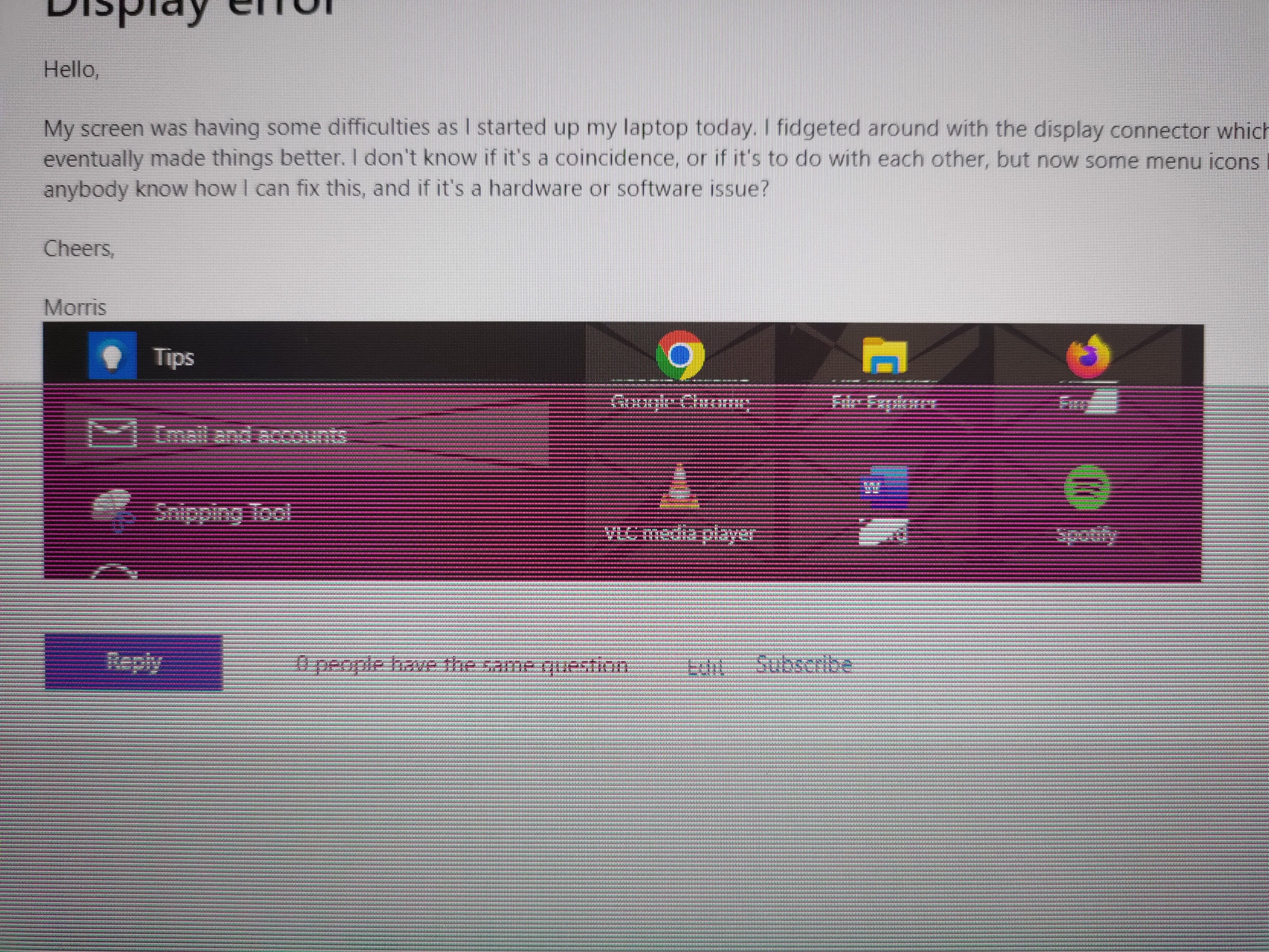 Display error - Microsoft Q&A