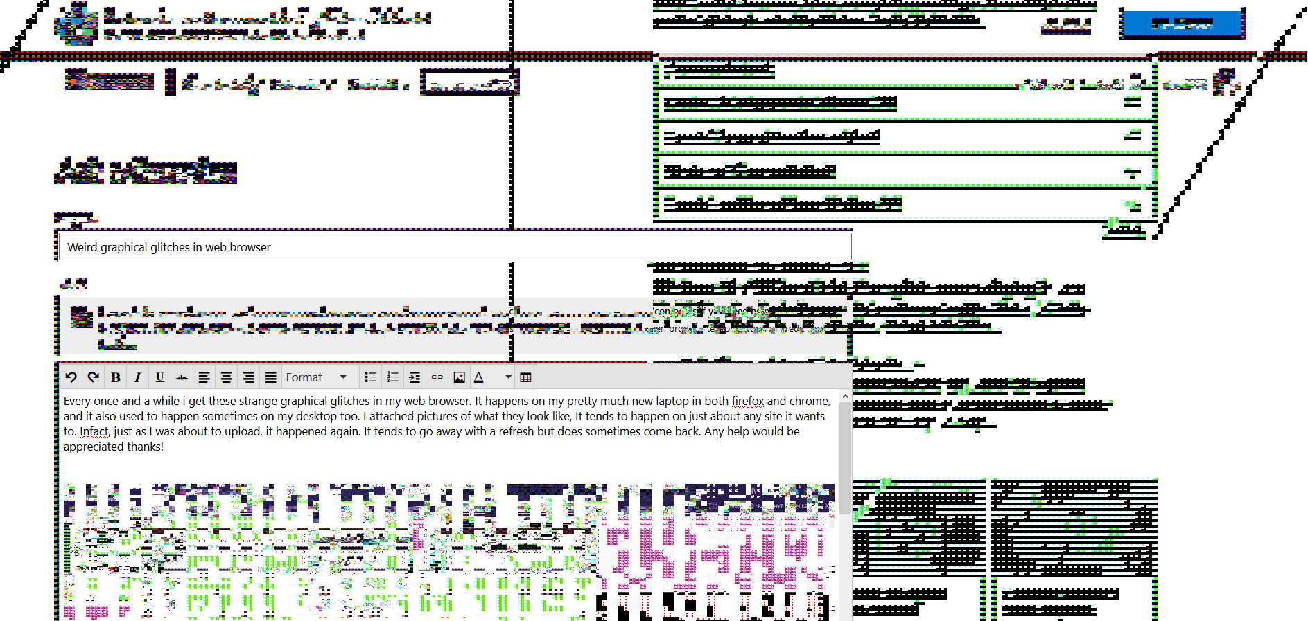Weird graphical glitches in web browser - Microsoft Q&A