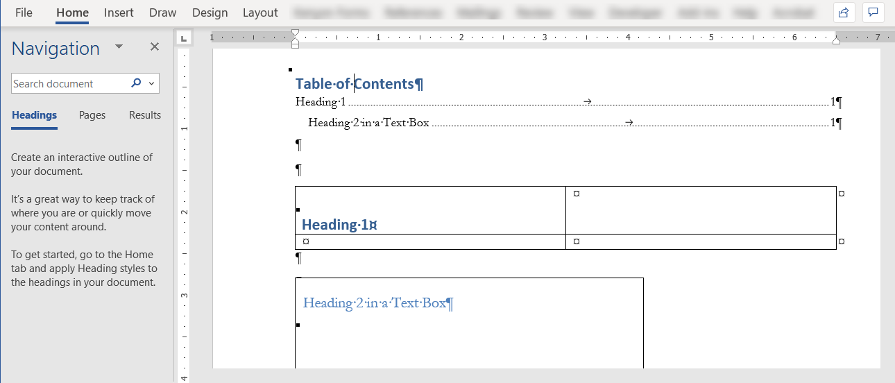 Headings don't display in Navigation Pane (Outline Level is set ...