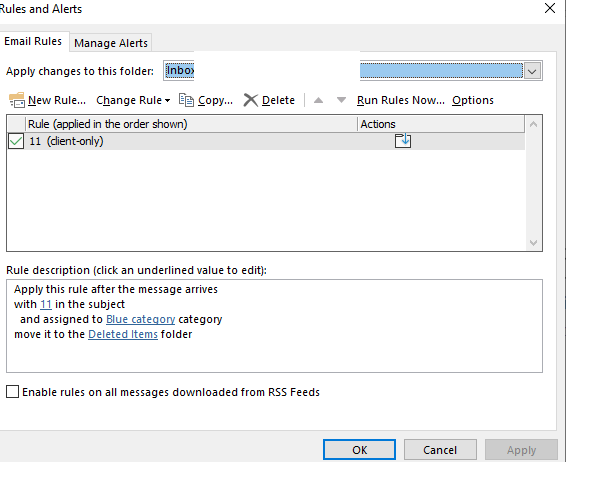 Outlook rules - Microsoft Q&A